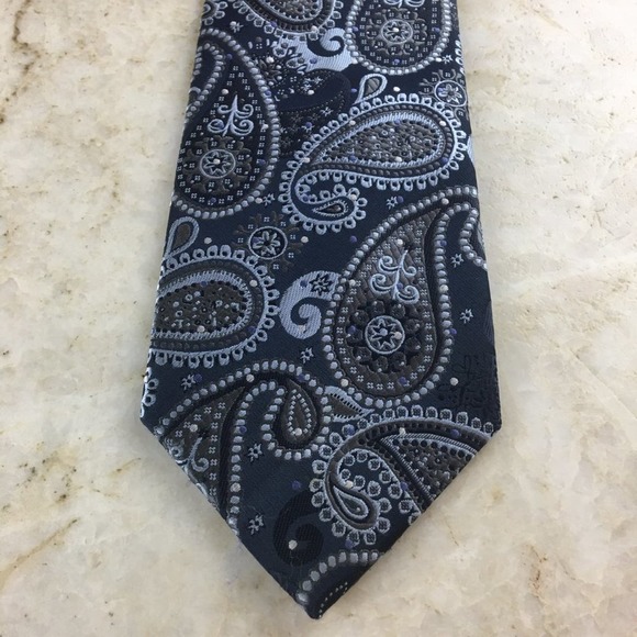 Valerio Garati | Accessories | Valerio Garati Blue Gray Black Paisley ...